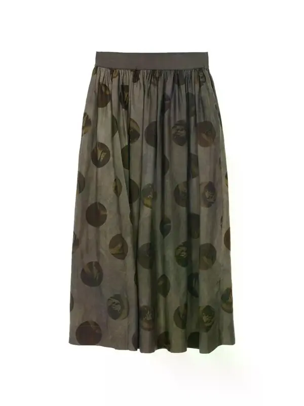 UMA WANG Elasticated Patterned Maxi Skirt