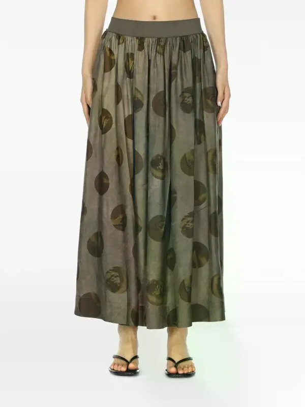 UMA WANG Elasticated Patterned Maxi Skirt