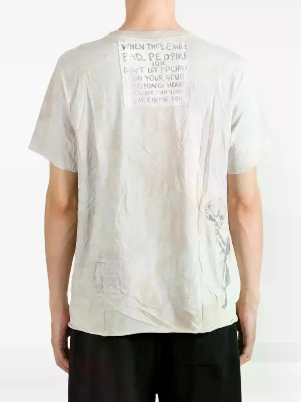 SAITOS Batman Graphic-print Distressed T-shirt