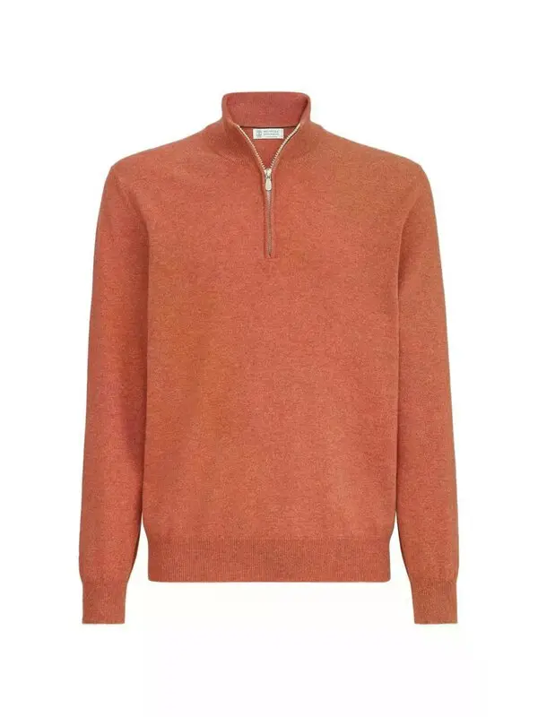 Brunello Cucinelli Cashmere Half-zip Sweater - Orange