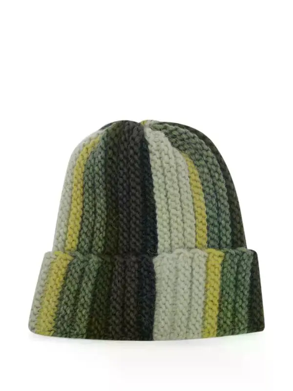 AMISH SUPPLIES Multi-stripe Chunky-knit Beanie Hat