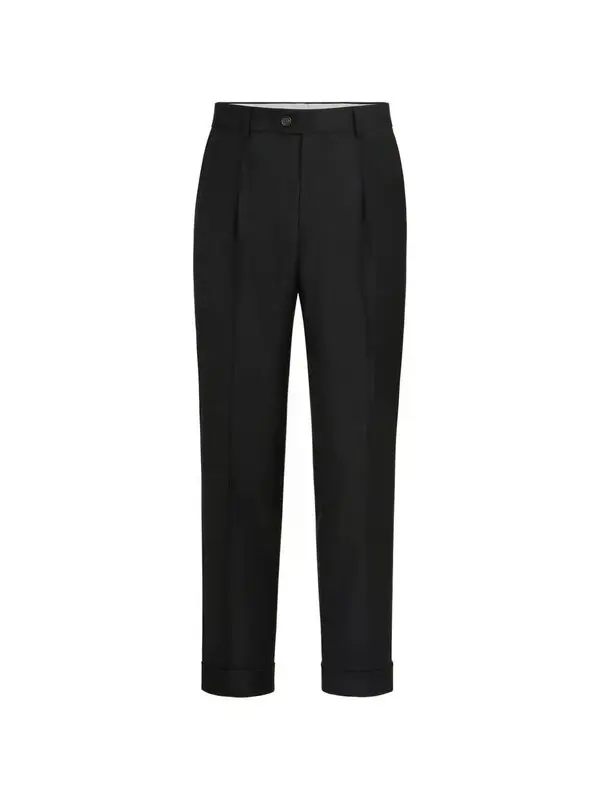 Brunello Cucinelli Super 150s Virgin Wool Batavia Trousers With Pleat - Black