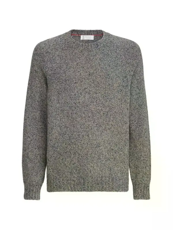 Brunello Cucinelli Virgin Wool, Silk, And Cashmere Chiné Sweater