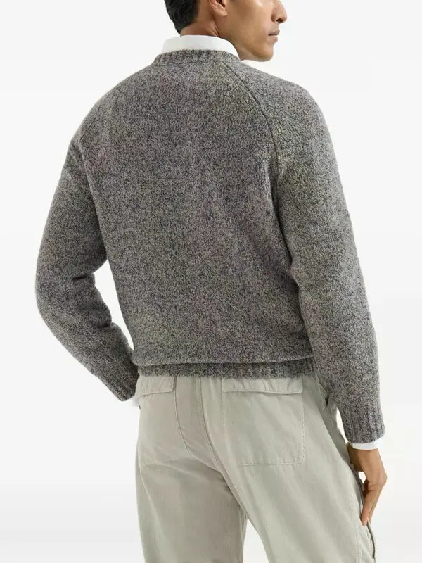 Brunello Cucinelli Virgin Wool, Silk, And Cashmere Chiné Sweater