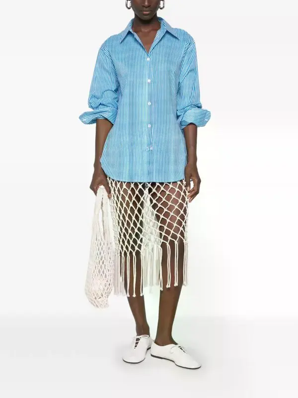 THE FRANKIE SHOP Peri Striped Button-up Shirt - Blue