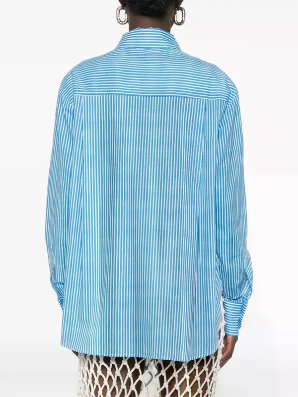 THE FRANKIE SHOP Peri Striped Button-up Shirt - Blue
