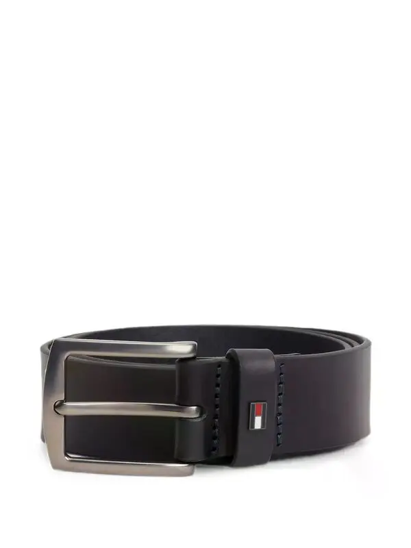 Tommy Hilfiger Denton Leather Belt With Logo Plaque