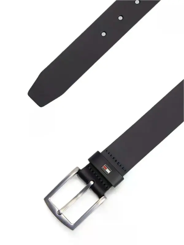Tommy Hilfiger Denton Leather Belt With Logo Plaque