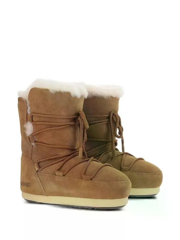 Moon Boot Shearling-trim Lace-up Boots