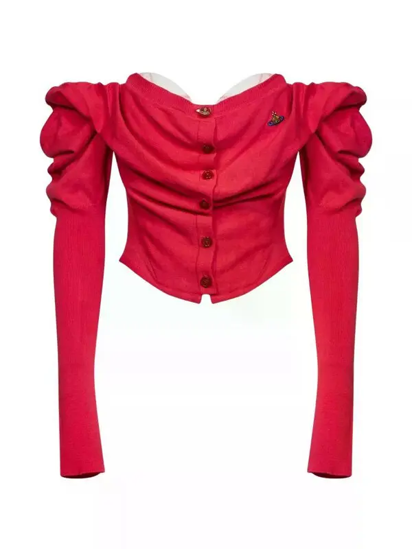 VIVIENNE WESTWOOD Off-shoulder Orb-embroidered Sweater