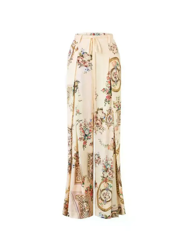 Camilla Tie-detail Floral-print Pants
