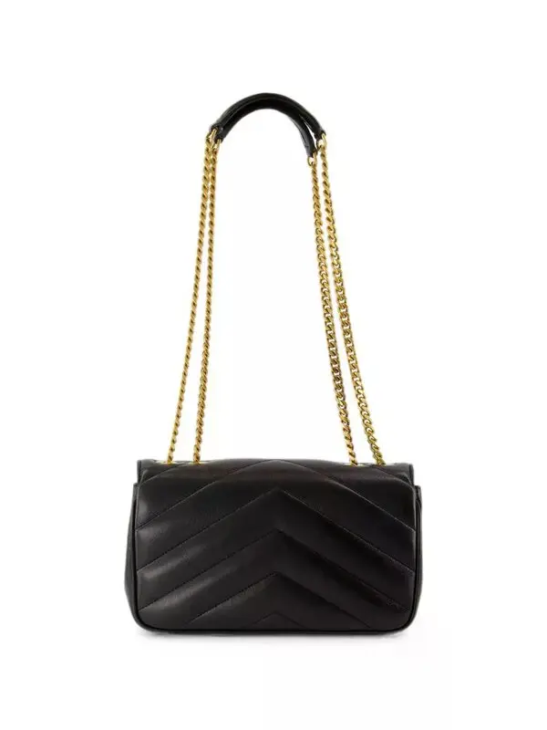 Saint Laurent Loulou Small In Matelassé Lambskin Shoulder Bag - Black