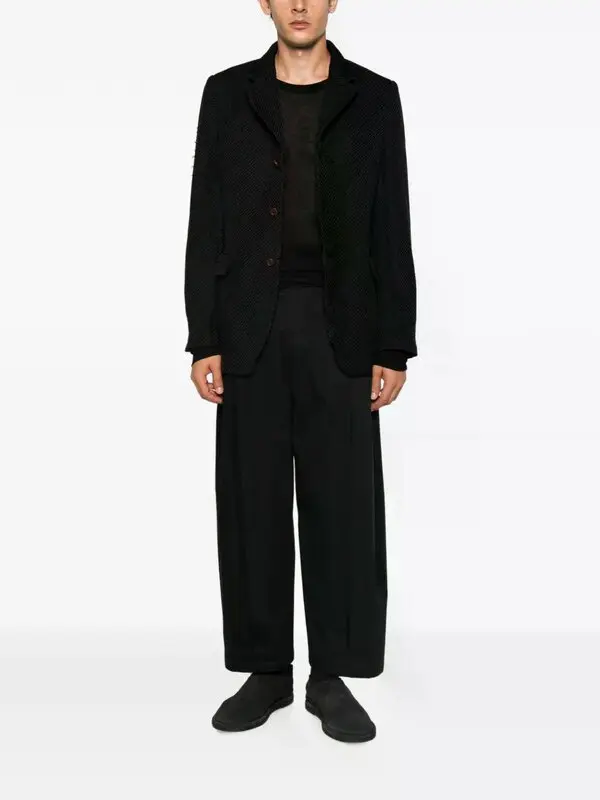 Comme Des Garçons Diagonal-stripe Notched-lapels Jacket