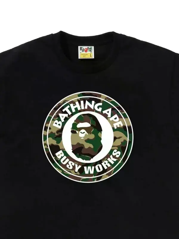 A BATHING APE Glitch Woodland Camo Busy Works T-shirt - Black