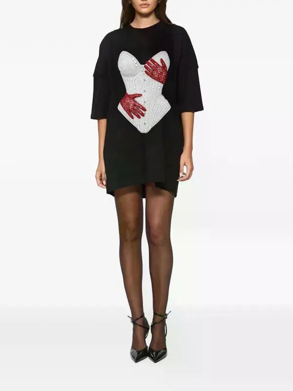 HAMZA Graphic-print Mini Dress