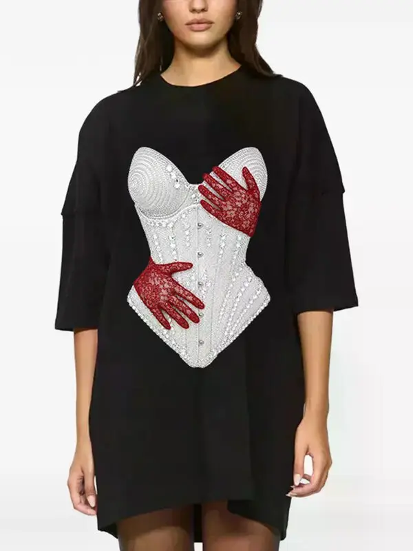 HAMZA Graphic-print Mini Dress
