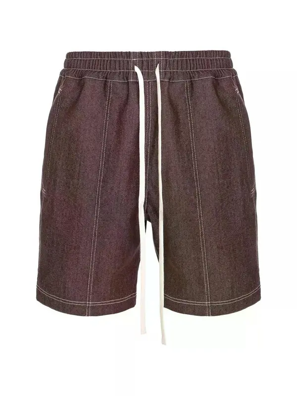 HAMZA Contrast-stitch Denim Shorts