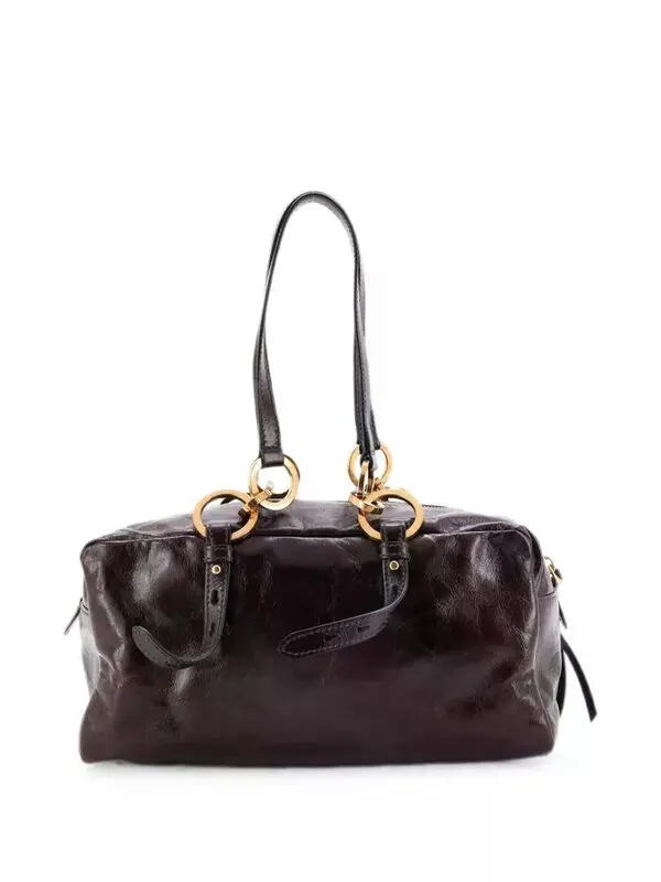 Prada Dangle Top Handle Bag Leather Medium Shoulder Bag