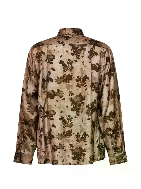 UMA WANG Floral-print Chest-pocket Shirt
