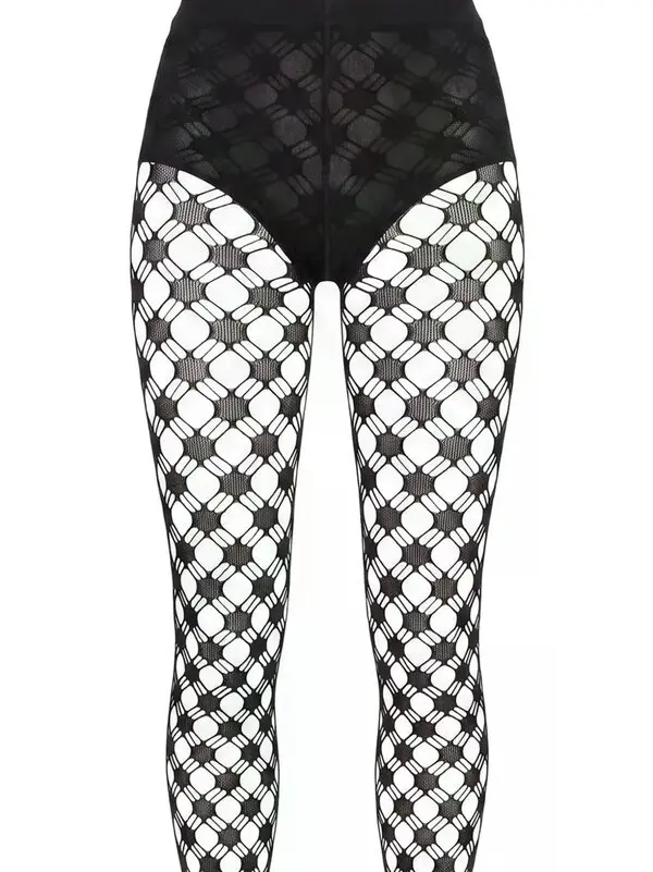 Wolford Geometric Pattern Fishnet Tights - Black