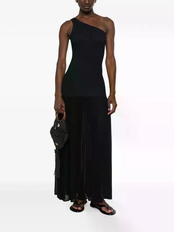Hunza G Sandy One-shoulder Maxi Dress - Black