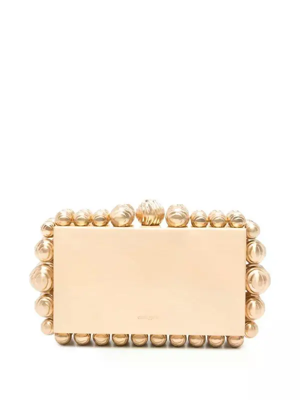 Cult Gaia Bead-embellished Brushed-finish Clutch Bag - Gold