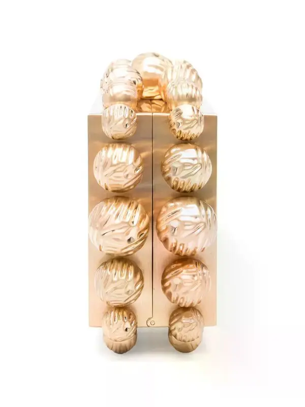 Cult Gaia Bead-embellished Brushed-finish Clutch Bag - Gold