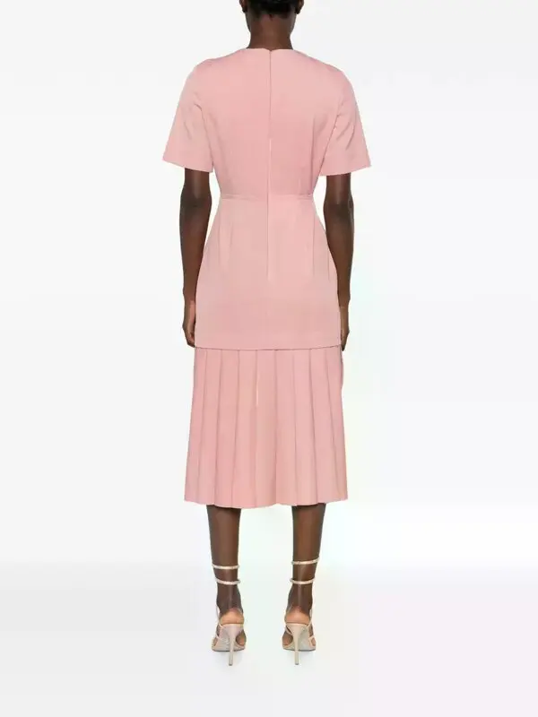 Erdem Embroidered Pleated Midi Dress