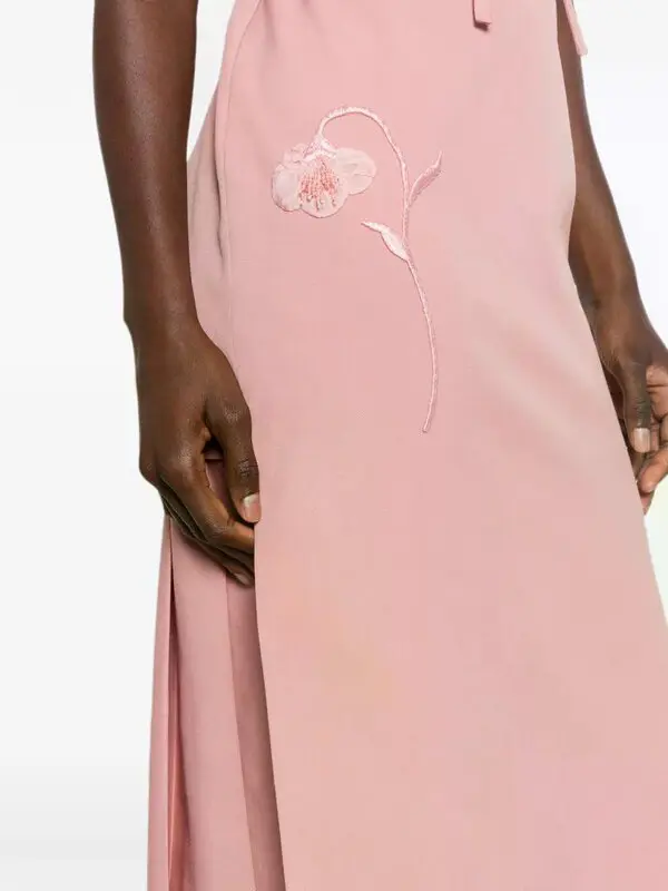 Erdem Embroidered Pleated Midi Dress