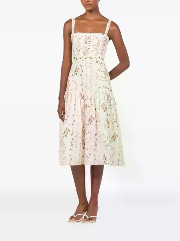 Agua Bendita Níspero Navegante Midi Dress