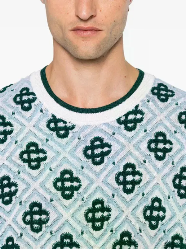 Casablanca Monogram-knit Wool Sweater