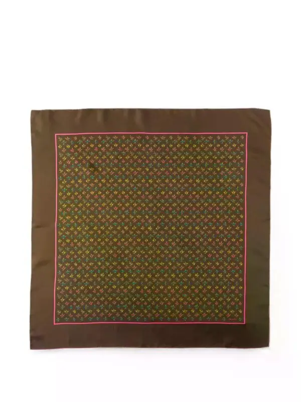 Prada Printed Twill Scarf 90 - Brown