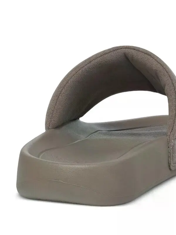 Mcm Ultrasuede Embossed Logo Slides