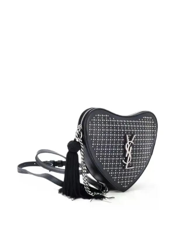 Saint Laurent Love Heart Tassel Chain Bag Studded Leather Shoulder Bag