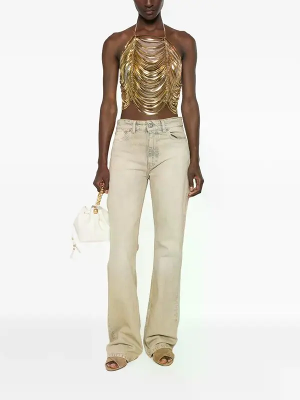 Cult Gaia Kye Top Metallic Chain Halterneck