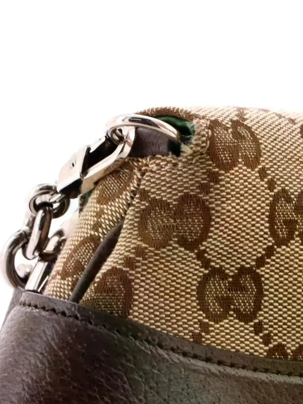Gucci Horsebit Web Chain Gg Canvas Large Clutch Bag