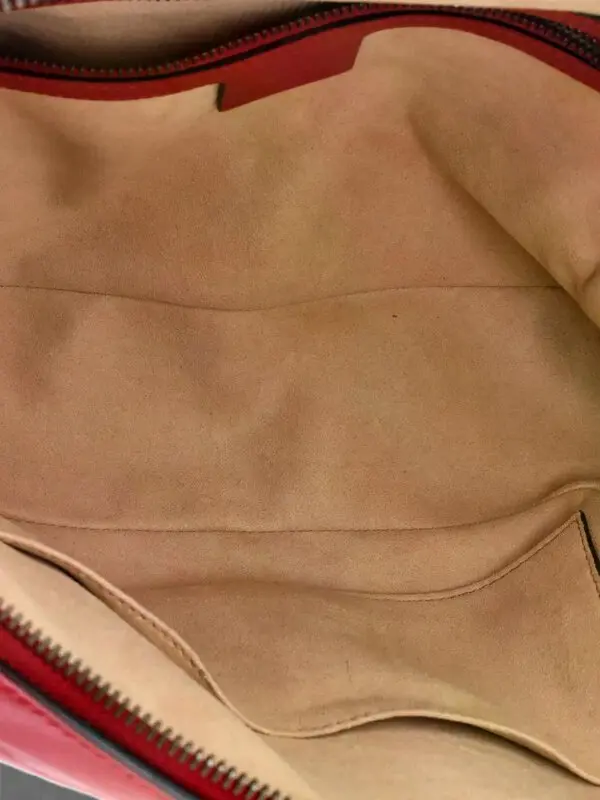 Gucci Gg Marmont Zip Around Camera Bag Matelasse Leather Small Shoulder Bag - Red