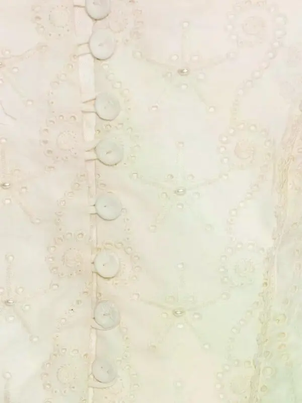 Agua Bendita Cornalina Playa" Eyelet-embroidered Cropped Top