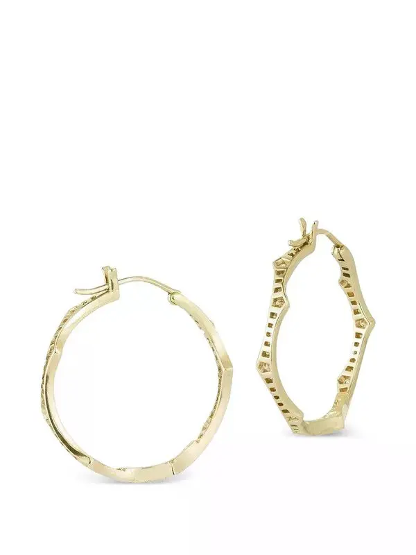 PARULINA 18k Yellow Diamond Hoop Earrings