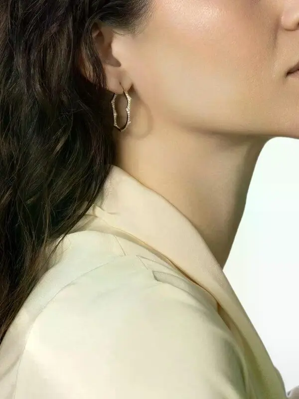 PARULINA 18k Yellow Diamond Hoop Earrings
