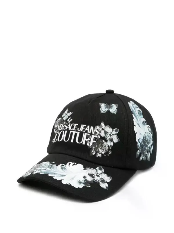 Versace Logo Print Baseball Cap - Black
