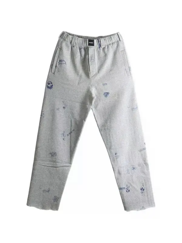 Vetements Scribble-print Raw-edge Track Pants