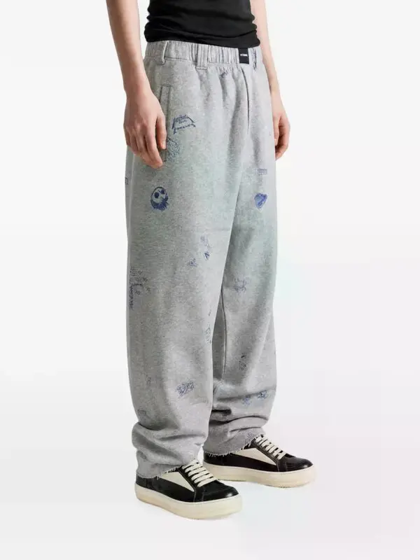 Vetements Scribble-print Raw-edge Track Pants