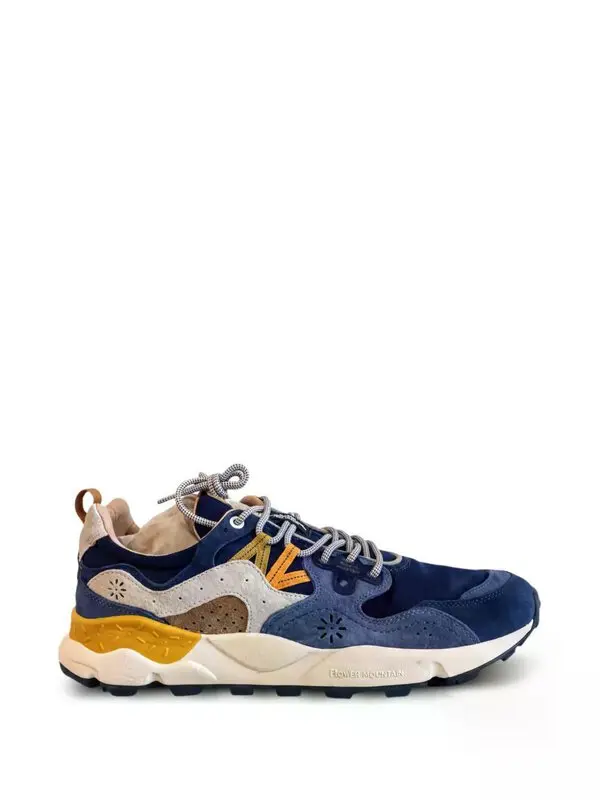 FLOWER MOUNTAIN Suede Panelled Sneakers - Blue