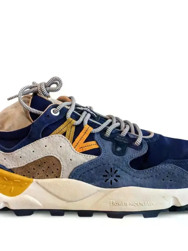 FLOWER MOUNTAIN Suede Panelled Sneakers - Blue