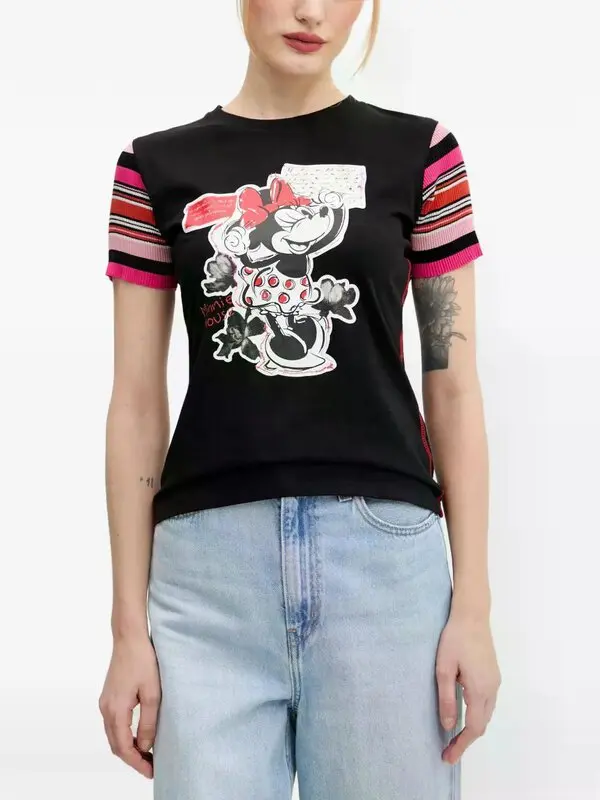 Desigual Striped-sleeve Graphic T-shirt
