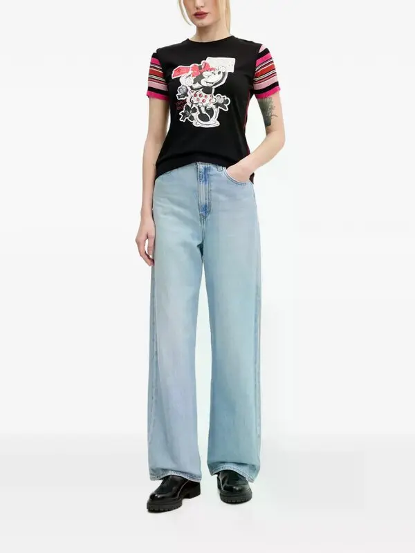 Desigual Striped-sleeve Graphic T-shirt