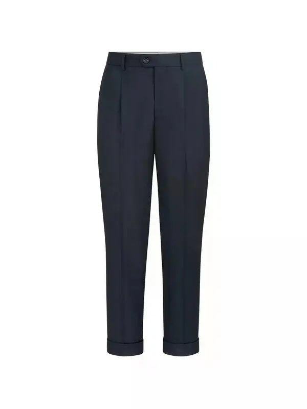 Brunello Cucinelli Super 150s Virgin Wool Batavia Trousers With Pleats - Blue