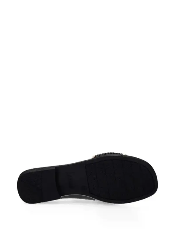 Just Cavalli Logo-embroidered Raffia-effect Flat Sandals