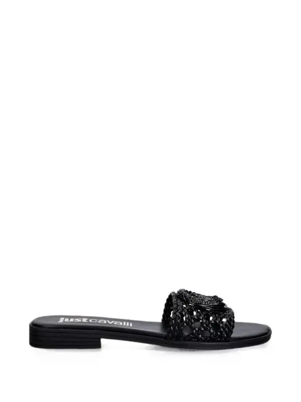 Just Cavalli Logo-plaque Woven Flat Sandals